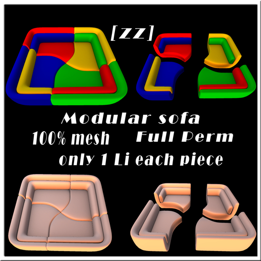 Second Life Marketplace - [zz] Modular Sofa Full Pern 100% mesh 1Li ...